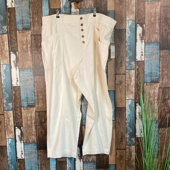 Knox Rose | Pants & Jumpsuits | Knox Rose Cream Button Fly High Waisted ...
